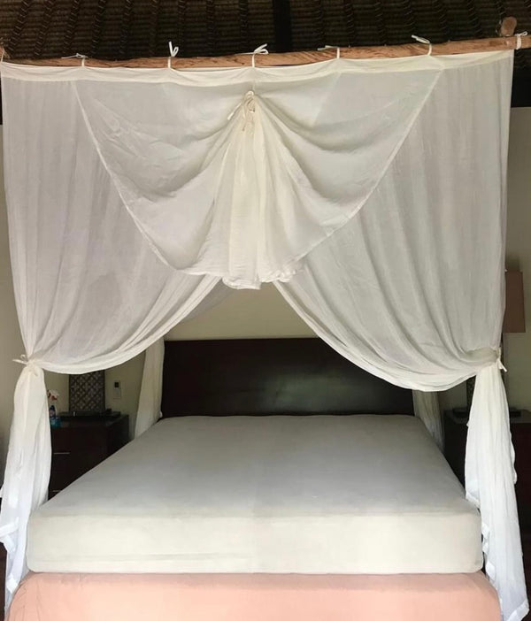 Canopy Bed Net Queen centre decorative Panel hanging for 4 Poster ...